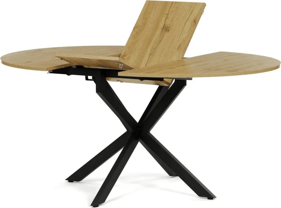 Jídelní stůl rozkládací 120-160x120 cm DT-I1120 OAK, melamin, dub – Barva (vyberte): hnědá béžová