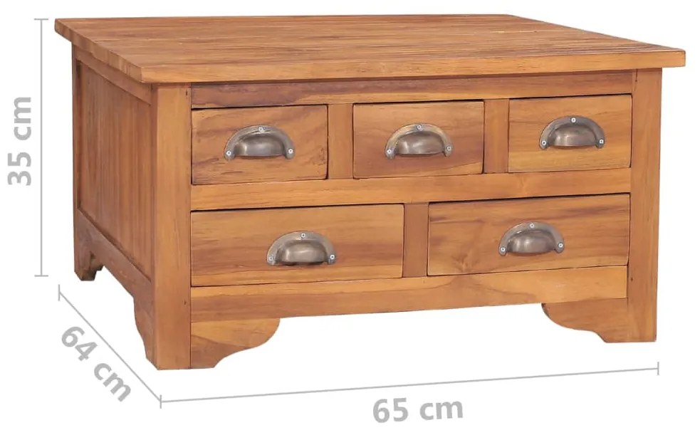 Konferenční stolek s vyklápěcí deskou 65x64x35 cm masivní teak,  332853