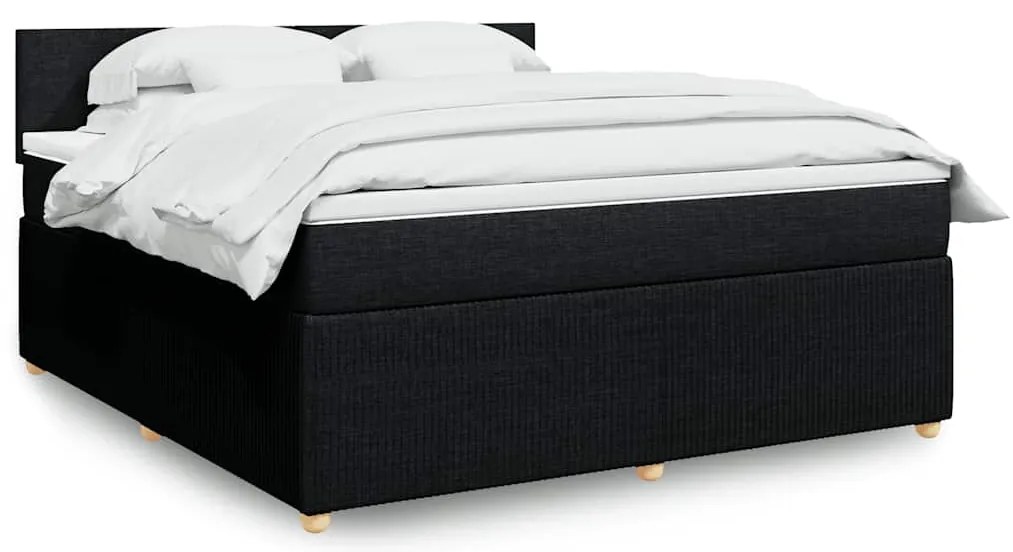 Box spring postel s matrací černá 180x200 cm textil 3287530