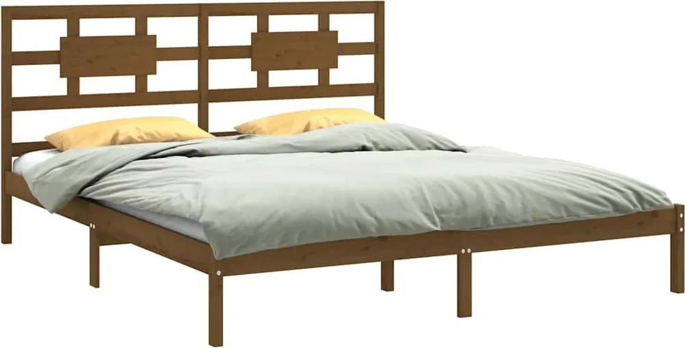 Rám postele medově hnědý masivní dřevo 200 x 200 cm 3105688