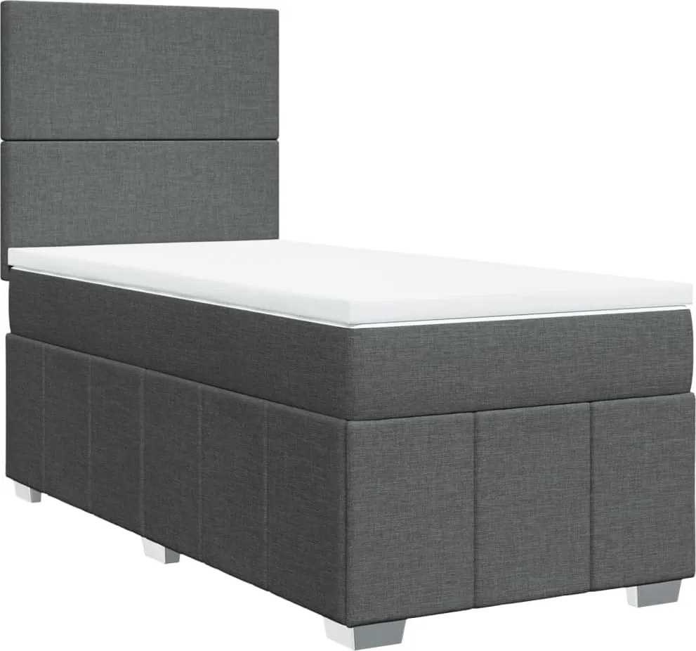 Box spring postel s matrací tmavě šedá 90x190 cm textil 3291517