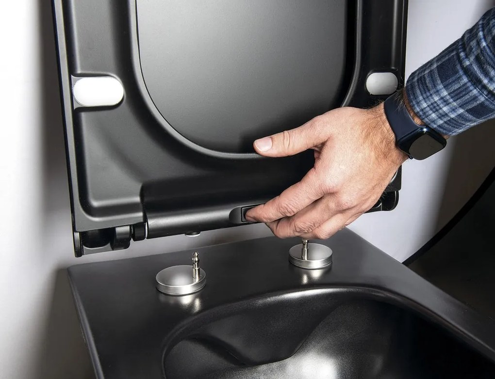 Sapho Sapho, AVVA Slim WC sedátko s pomalým zavíráním, černá
