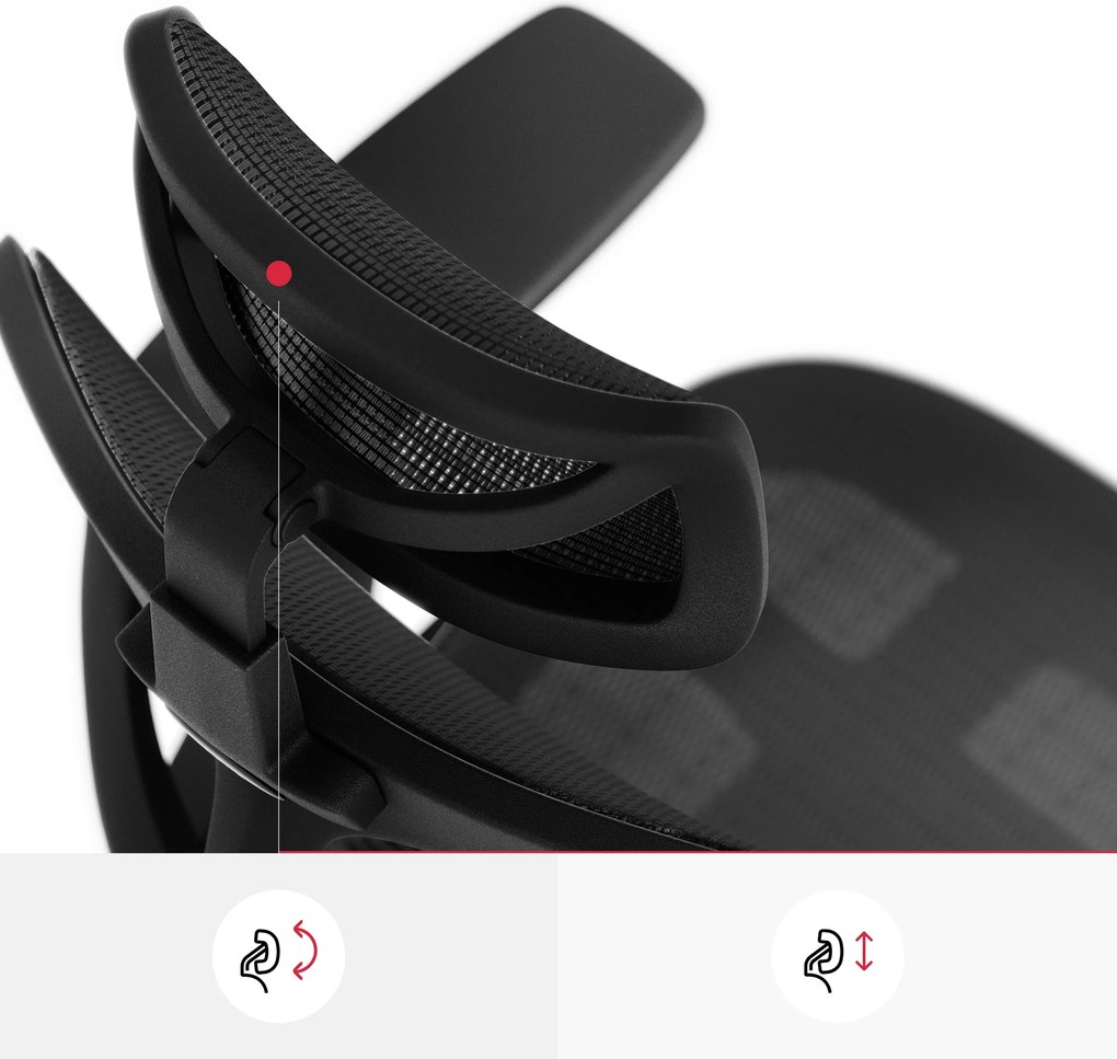 Ergonomická kancelářská židle ze síťoviny černá: Diablo V-Basic