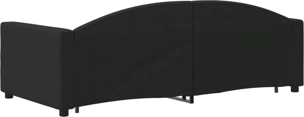 Válenda s přistýlkou a zásuvkami černá 90 x 190 cm textil 3197236