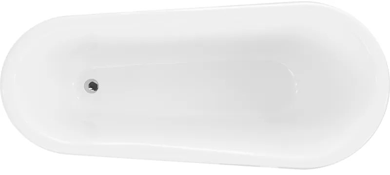 Mexen Retro, volně stojící vana 170 x 75 cm, bílá-černá, chromové nohy, 53251707575-00