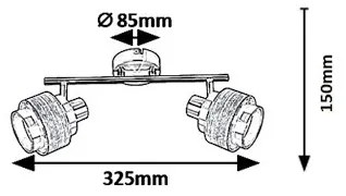 Rabalux 5380 - Bodové svítidlo BASIL 2xE14/40W/230V