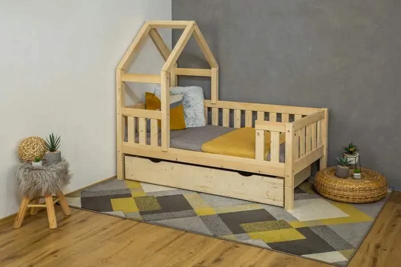 MAXIDO Dětská postel domeček Zara - jeden šuplík 200x120 přírodní