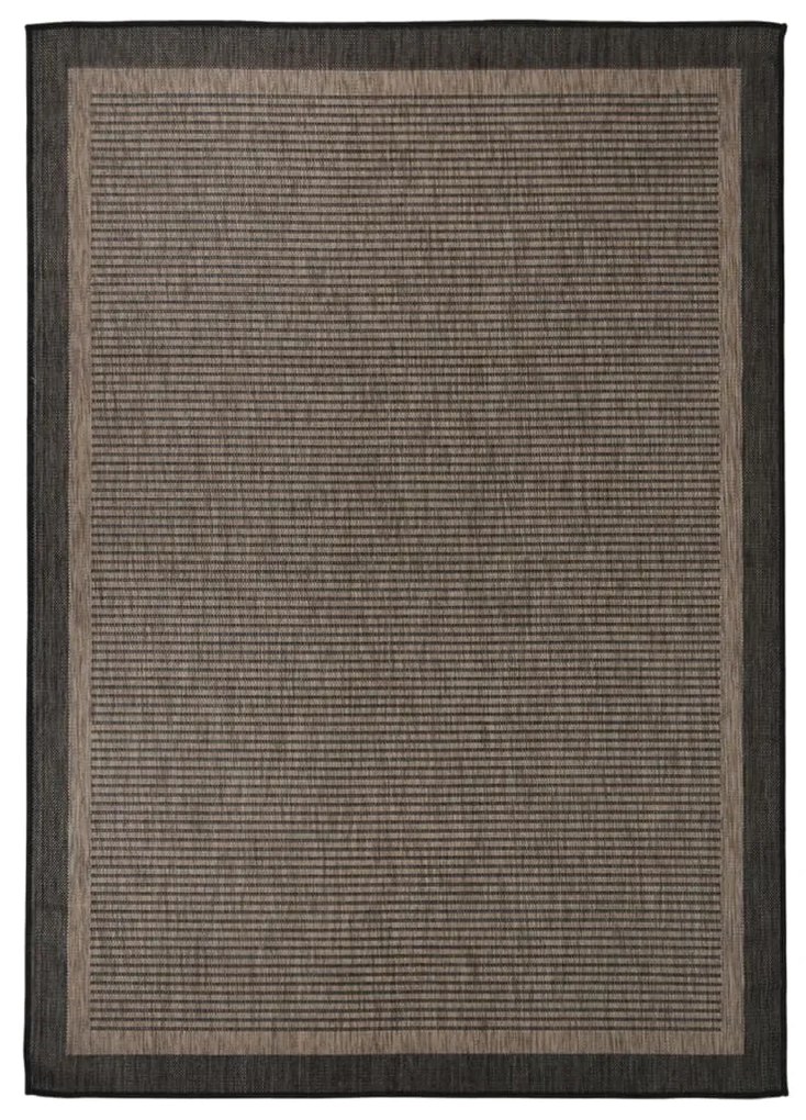 Venkovní hladce tkaný koberec 140x200 cm tmavě hnědá 340845
