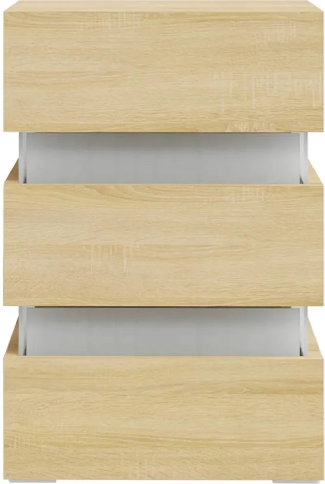 Noční stolek s LED dub sonoma 45 x 35 x 67 cm kompozitní dřevo 326843