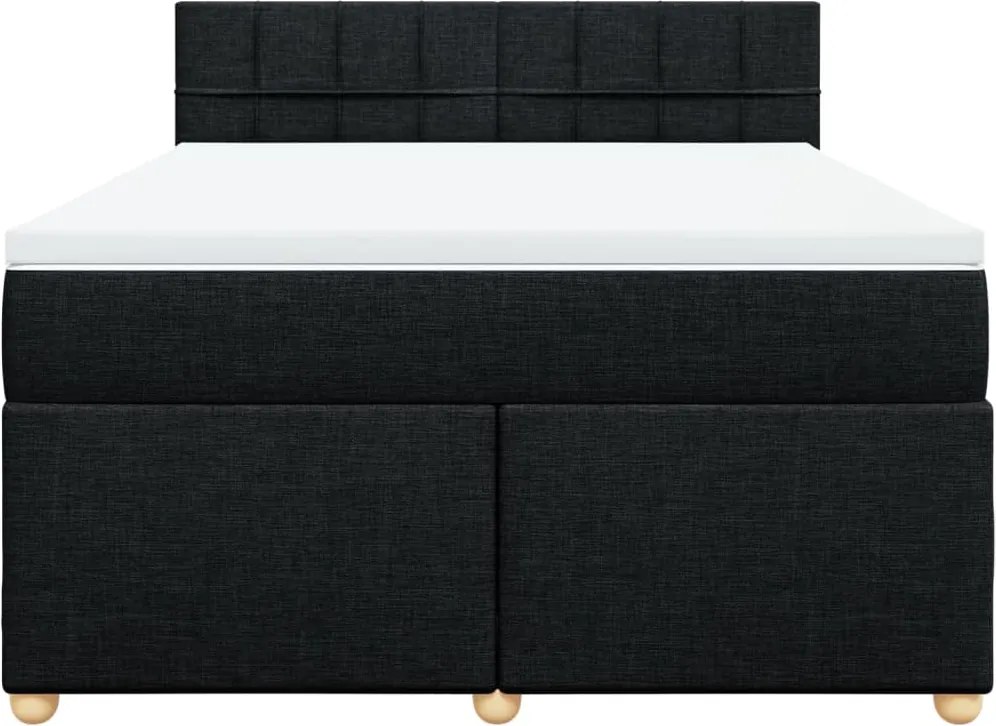 Box spring postel s matrací černá 140 x 190 cm textil 3288977