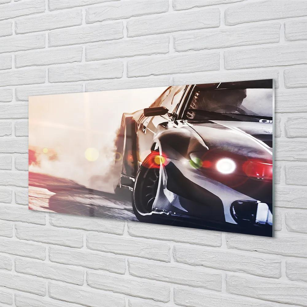 akrylový obraz Černé auto light 125x50 cm