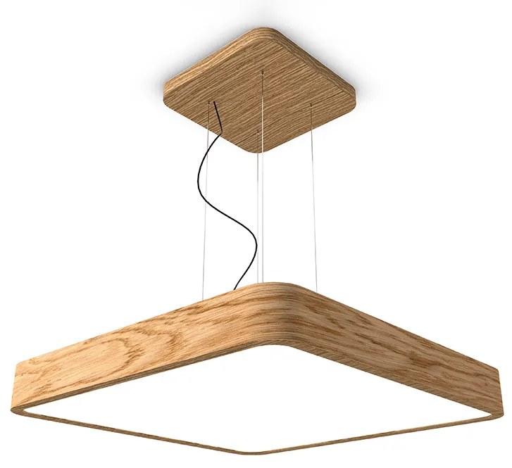 Dřevěné svítidlo woodLED Square Dřevěné svítidlo WoodLed Square Délka strany: 850 mm, Dřevodekor: Dub Světlý, Teplota chromatičnosti: 3000 Kelvinů