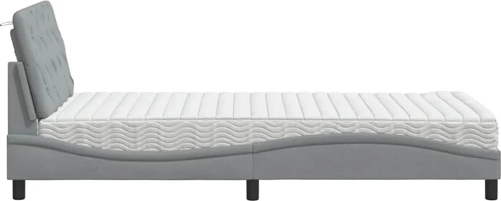 Postel s matrací světle šedá 100 x 200 cm textil 3310720