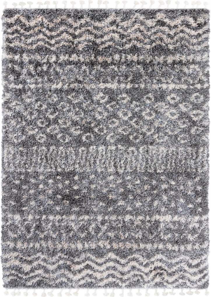 Koberec Aztec 200x300 Boho Shaggy s třásněmi v5