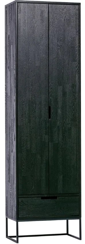 OnaDnes -20% Hoorns Černá masivní skříň Frax 210 x 60 cm
