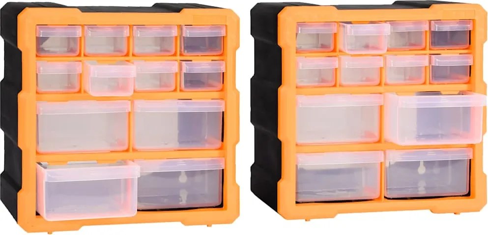 Organizéry s 12 zásuvkami 2 ks 26,5 x 16 x 26 cm 147581