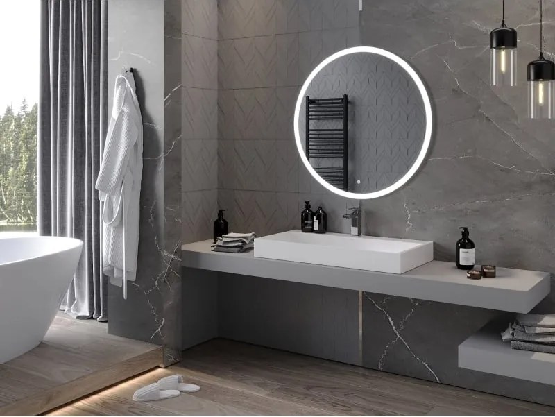 Mexen Oro koupelnové zrcadlo s podsvícením, kulaté 90 cm, LED 6000K, proti mlžení - 9824-090-090-611-00