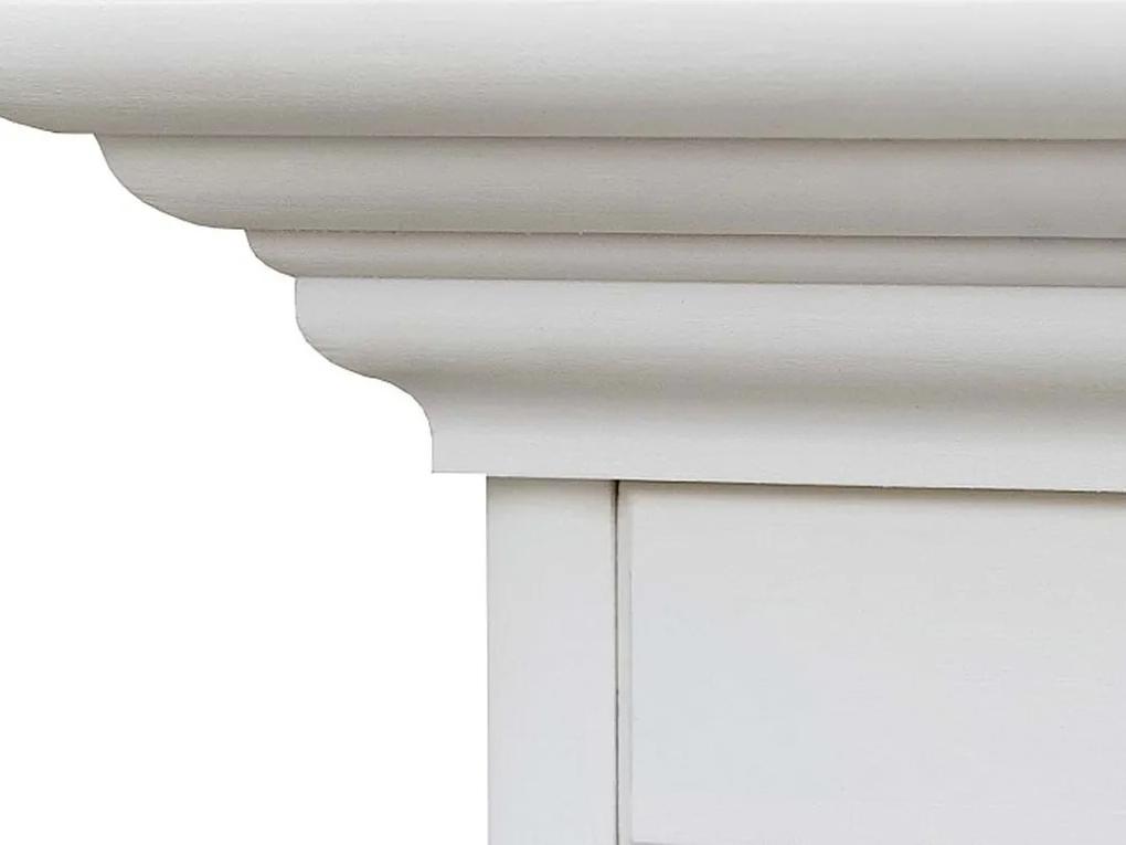 Bílý nábytek Úzká dřevěná vitrína Belluno Elegante - bílá, masiv, borovice - LEVÁ
