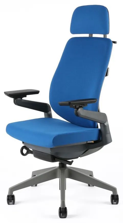 Office Pro Kancelářská ergonomická židle Office Pro KARME — více barev, s podhlavníkem a područkami Modrá F03