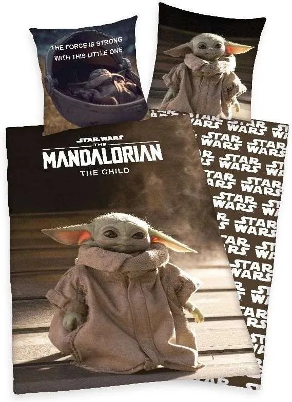 HERDING Povlečení Star Wars Mandalorian Baby Yoda  Bavlna, 140/200, 70/90 cm