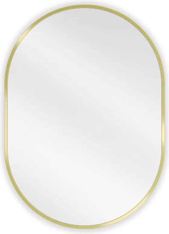 Mexen Loft oválné koupelnové zrcadlo 70 x 50 cm, zlatý rám - 9851-070-050-000-50