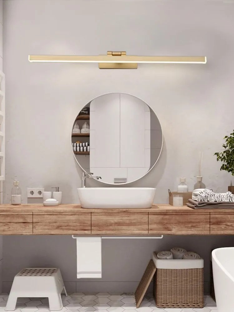 Toolight Toolight, LED koupelnové nástěnné svítidlo nad zrcadlo 40cm 8W 1200lm 4000K APP833-1W, zlatá, OSW-07011