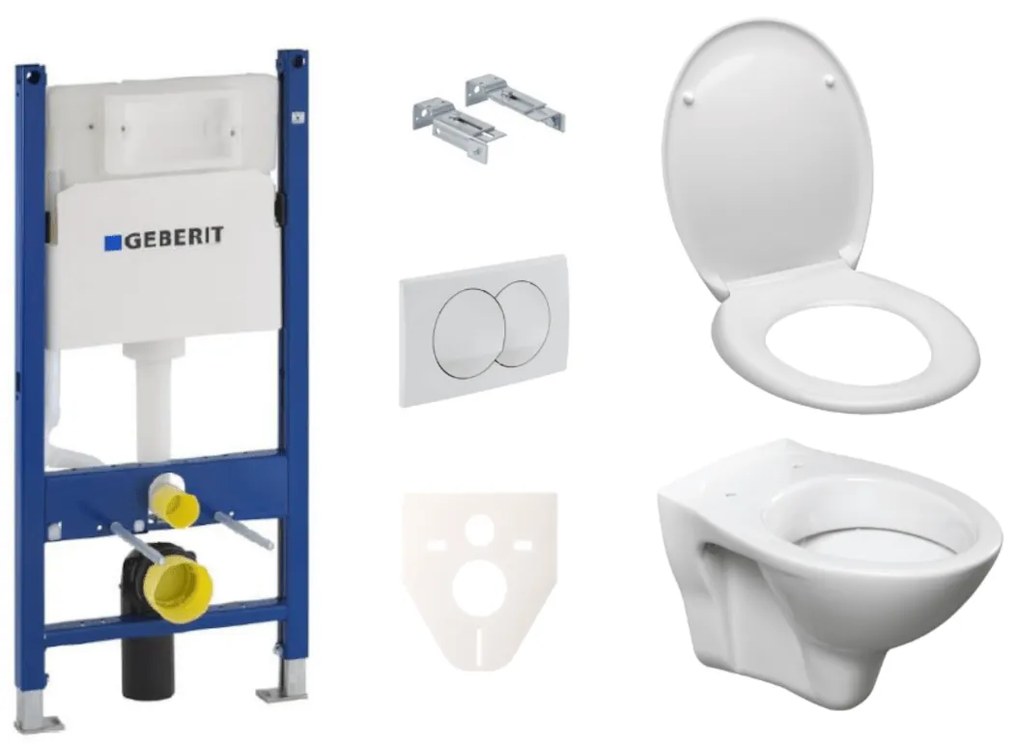 Závěsný set WC S-line + modul Geberit Duofix s tlačítkem Delta 20 bílé SIKOGES5D0