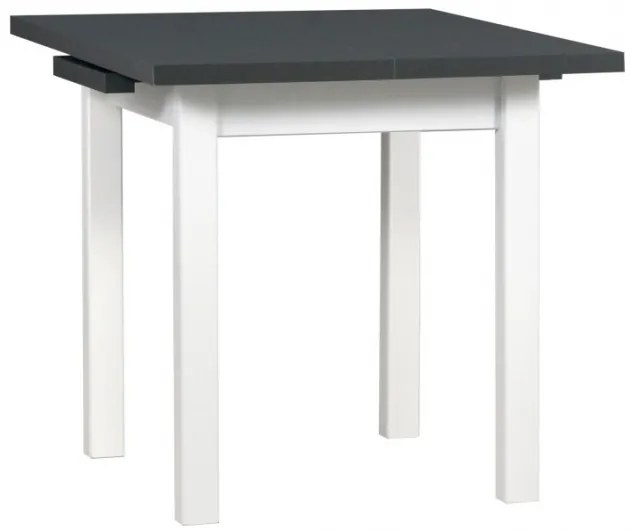 Jídelní stůl MAX 7 deska stolu bílá, nohy stolu ořech