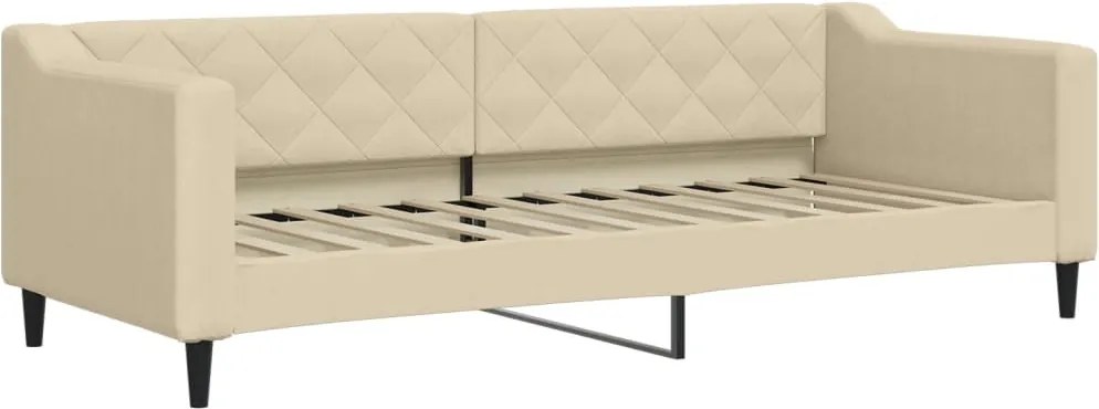 Válenda s přistýlkou a matracemi krémová 80 x 200 cm textil 3197443