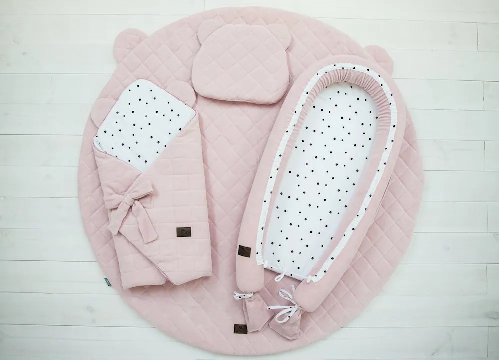 Sleepee Sametové hnízdečko ROYAL BABY pro miminko růžové