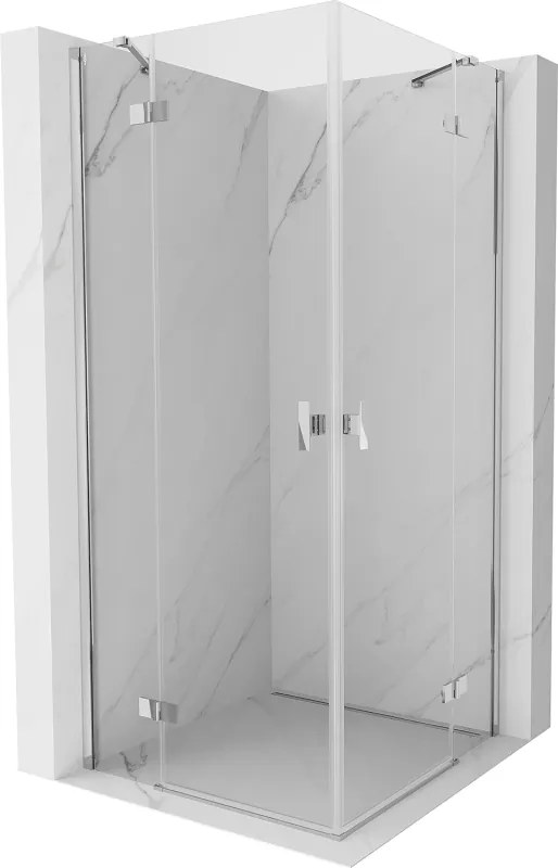 Mexen Mist-H Duo, 2-křídlý ​​výklopný sprchový kout 105 x 105 cm, čiré sklo, chromový profil, 8A5-105L-105P-01-00