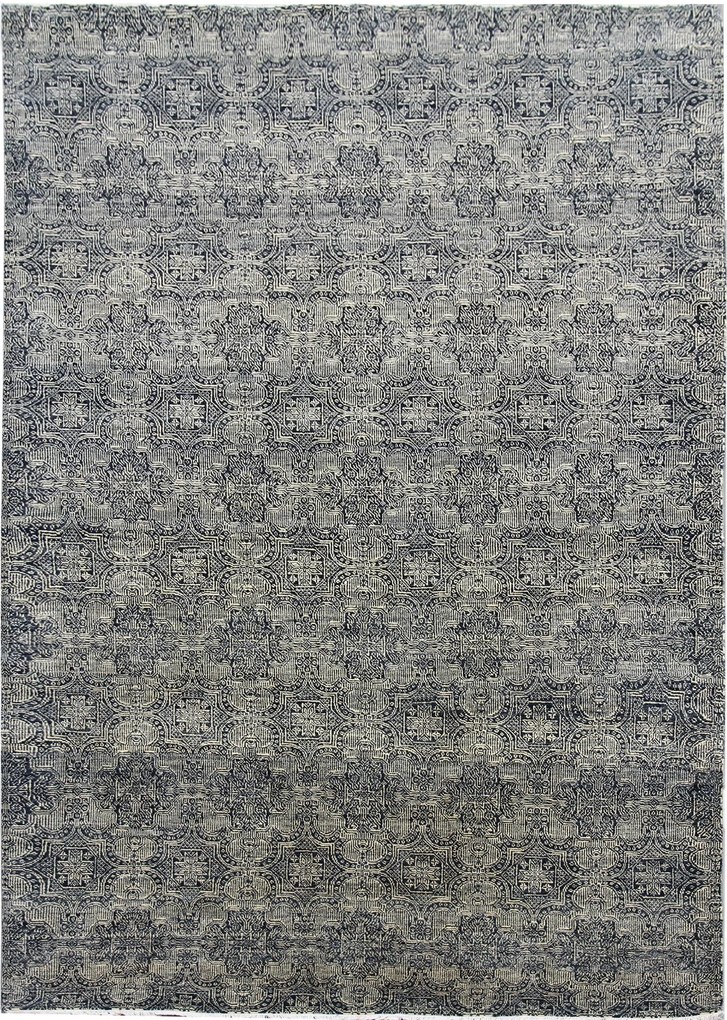 Diamond Carpets koberce Ručně vázaný kusový koberec Diamond DC-JK 1 SILVER/BLACK - 140x200 cm