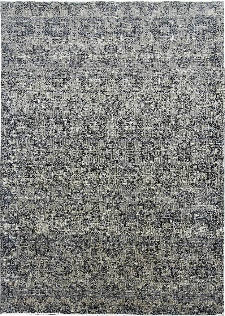 Diamond Carpets koberce Ručně vázaný kusový koberec Diamond DC-JK 1 SILVER/BLACK - 160x230 cm