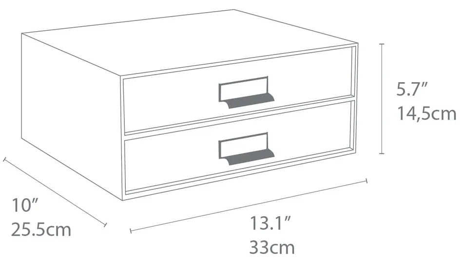 Černo-bílý zásuvkový box se 2 šuplíky Bigso Box of Sweden Birger
