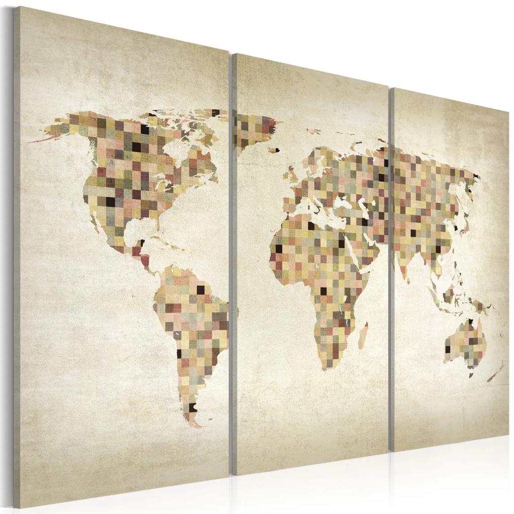 Obraz - Beige shades of the World - triptych - 120x80