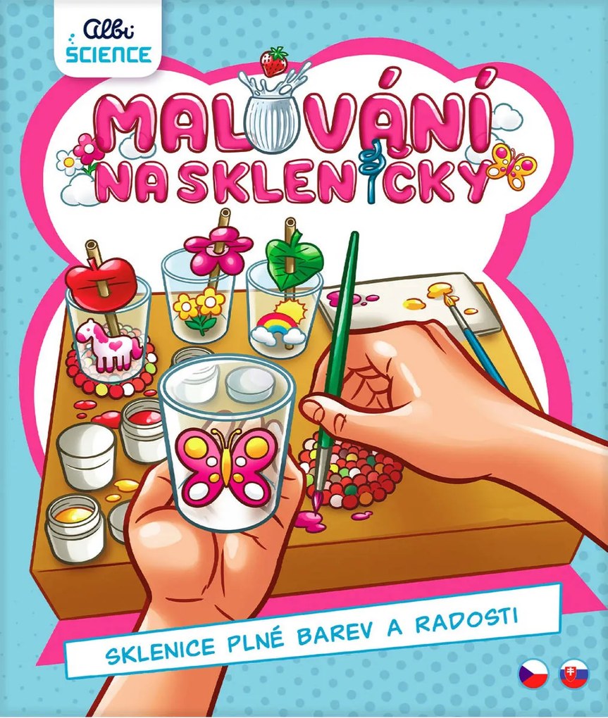 ALBI SCIENCE Malování na skleničky kreativní set se 4 sklenicemi ala5q