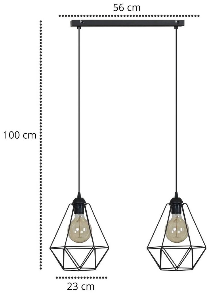 Závěsné svítidlo Fusion, 2x drátěné stínítko (výběr ze 3 barev)