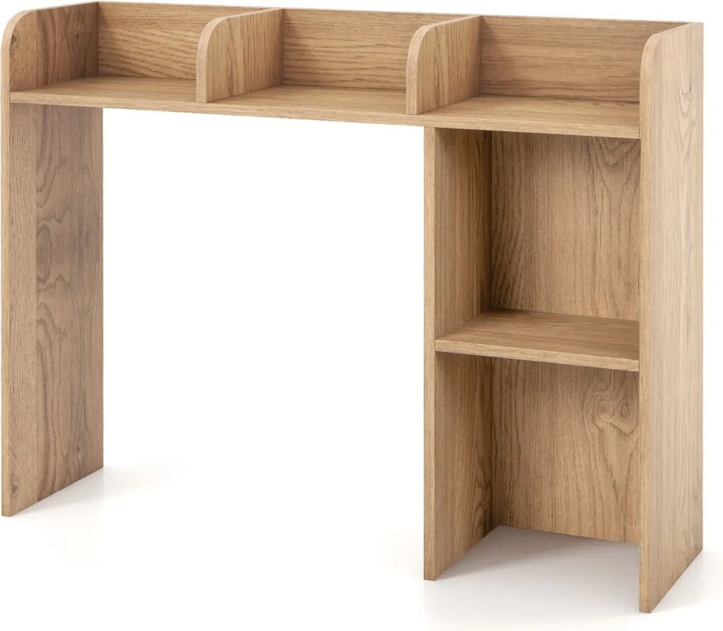 Costway Desk Shelf Víceúčelová dřevěná stolní police 3-vrstvá počítačová stolní