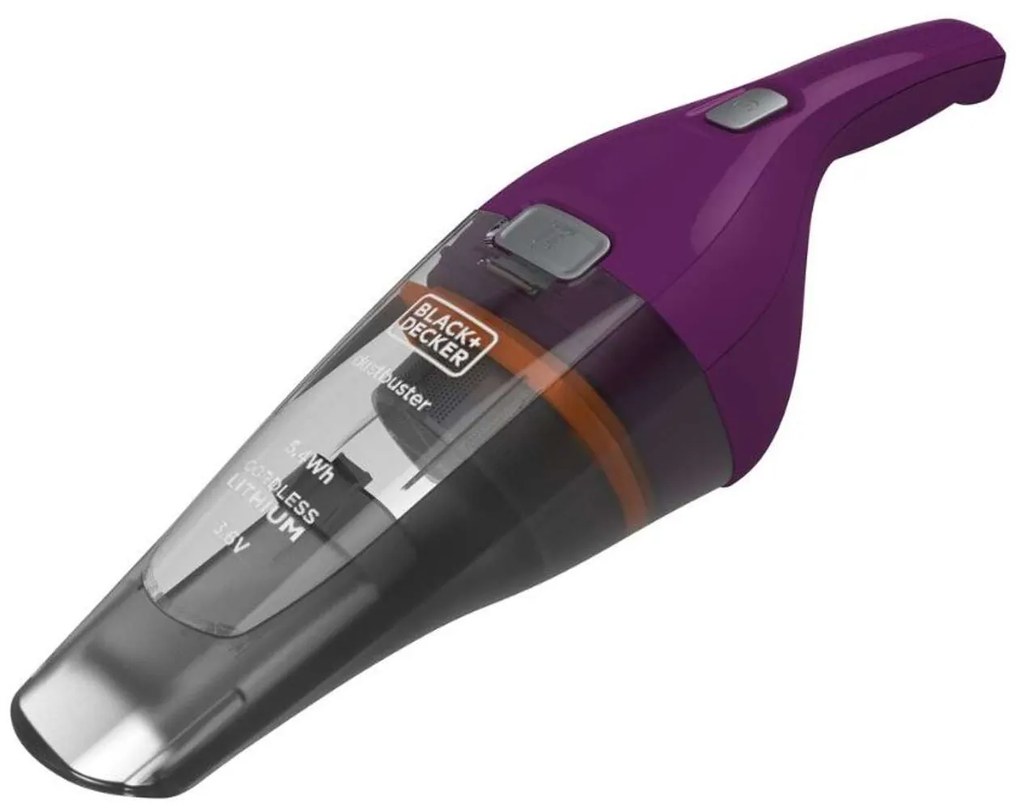 BLACK+DECKER - 3,6V AKU ruční vysavač, nabíjecí stanice, šedá/fialová NVC115W-QW
