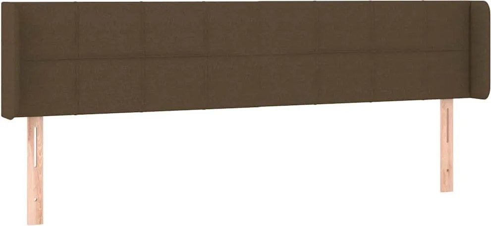 Čelo postele s LED tmavě hnědé 183 x 16 x 78/88 cm textil 3123253