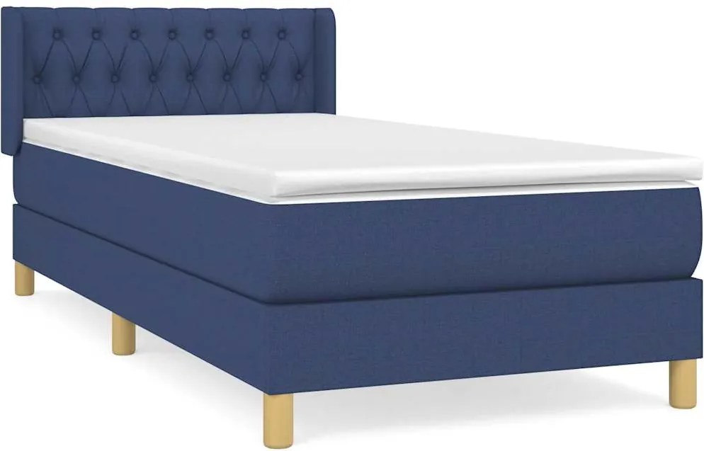 Box spring postel s matrací modrá 90x190 cm textil 3130479