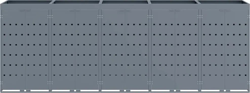 Úložný box na 5 popelnic Světle šedá 340 x 77,5 x 121,5 cm 3394751