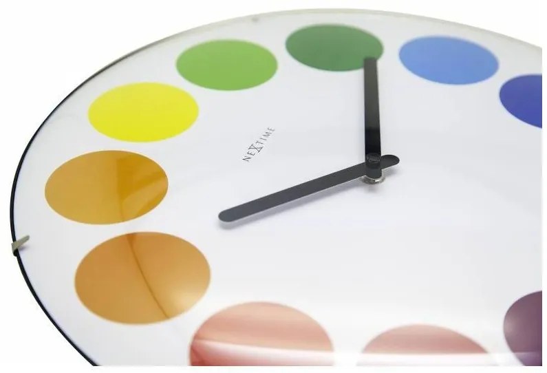 Designové nástěnné hodiny 3166 Nextime Dots Dome 35cm