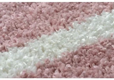 koberec TROIK A0010, růžovo bílá střapce, Maroko Shaggy velikost 70x250 cm | krásné koberce cz