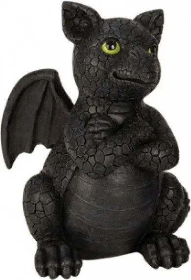 Dekorativní černý drak 14 cm
