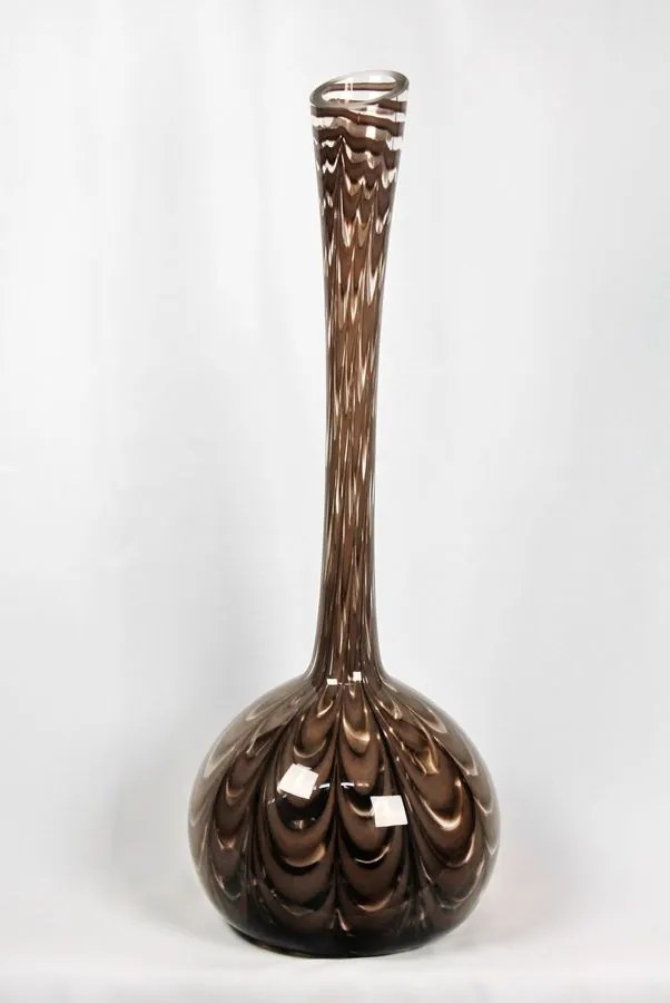 Váza designová Koule střední hnědé paví oko 80cm