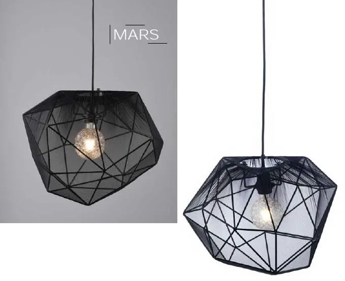 ACA DECOR Závěsné svítidlo MARS max. 60W/E27/230V/IP20, černé