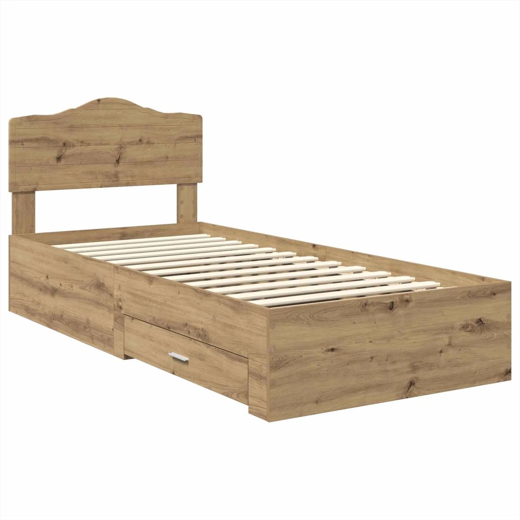 Rám postele s čelo Artisanový dub 90 x 200 cm Kompozitní dřevo 3413246