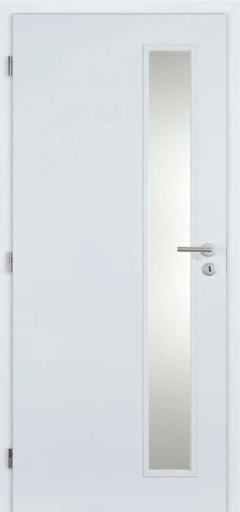 Doornite CPL Interiérové dveře TIKA1 sklo, 80 L, 80 × 197 cm, CPL laminát, levé, bílé, prosklené80 × 197 cm