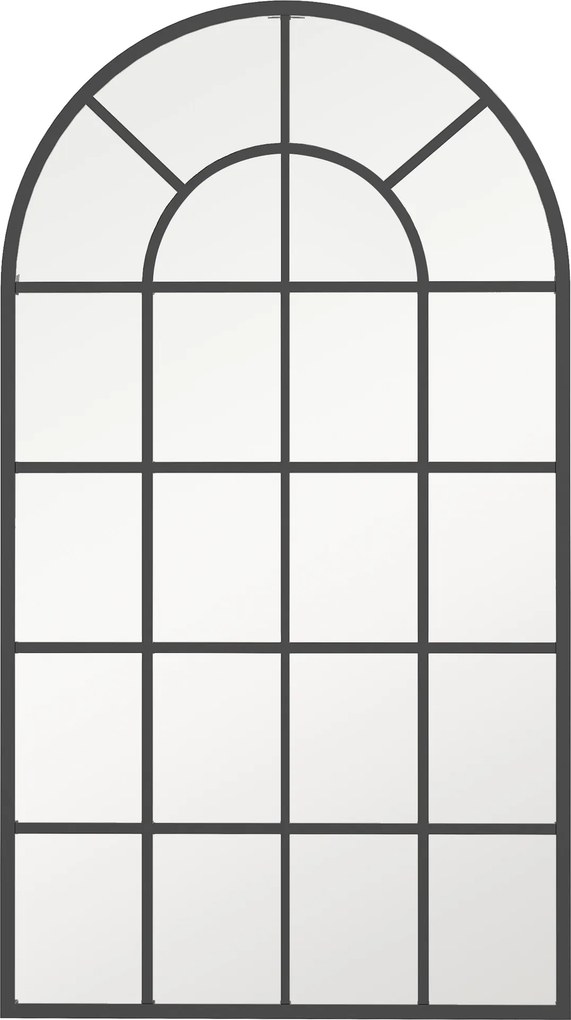 HOMCOM nástěnné zrcadlo šatní zrcadlo 110 x 62 cm zrcadlo do předsíně s kovovým rámem závěsné zrcadlo do obývacího pokoje zrcadlo do ložnice černé | …